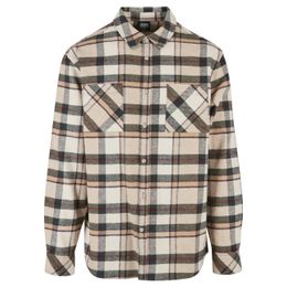 Langarmhemd Urban Classics "Urban Classics Herren Checked Mountain Shirt", Herren, Gr. S, US-Gr&ouml;&szlig;en, softseagrass, bottlegr&uuml;n, 100% Baumwolle, Hemden