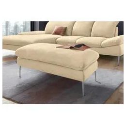 Hocker W.Schillig "enjoy&MORE", beige (sahara s37), B:106cm H:45cm T:71cm, Chenille-Flachgewebe R66 (85% Polyester, 15% Nylon);Longlife Xtra-Leder Z59: Glattleder mit modischer Pr&auml;gung. Hautst&auml;rke 0, 9 - 1, 1 mm;Stoff S37 (100% Polyester), Hocker, Hocker, F&uuml;&szlig;e Chrom gl&auml;nzend, Breite 106 cm