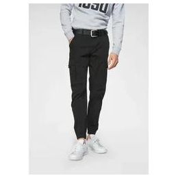 Jack & Jones Cargohose JACK & JONES "PAUL FLAKE", Damen, Gr. 33, L&auml;nge 32, schwarz, Web, Obermaterial: 98% Baumwolle, 2% Elasthan, unifarben, bequem normal, Hosen Cargohose