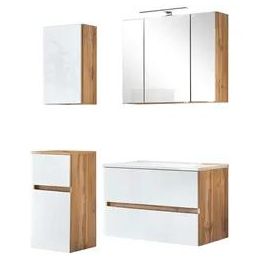Badezimmer-Set Welltime "Horki", wei&szlig;, B:120cm H:200cm T:49cm, Kastenm&ouml;bel-Sets, Breite 120 cm