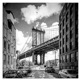 Glasbild Artland "New York City Manhattan Bridge I", schwarz (farbe bild(er): schwarz), B:50cm H:50cm, Bilder, in verschiedenen Gr&ouml;&szlig;en