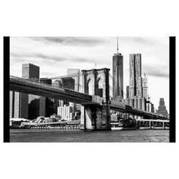 Fototapete papermoon "Brooklyn Bridge Schwarz & Wei&szlig;", schwarz (schwarz, wei&szlig;), B:2,5m L:1,86m, Vlies, Tapeten