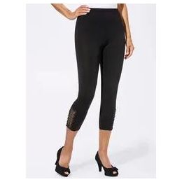 Leggings Lady, Damen, Gr. 36, Normalgr&ouml;&szlig;en, schwarz, 95% Viskose, 5% Elasthan, unifarben, 3/4-L&auml;nge, Hosen Leggings