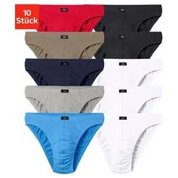 H.I.S. Slip H.I.S "Herren Minislip", Damen, Gr. 8 (XXL), 10 Stk., bunt (rot, blau, marine, khaki, grau, meliert, schwarz, wei&szlig;), Jersey, Obermaterial: 95% Baumwolle, 5% Elasthan, unifarben, k&ouml;rpernah, Unterhosen Slip, in Baumwoll-Mix