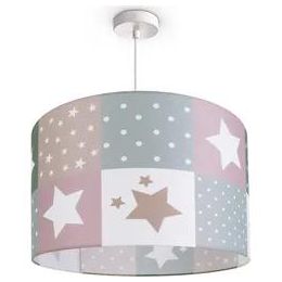 Paco Home Pendelleuchte "Cosmo 345", wei&szlig;, 1, &Oslash; 38cm H: 21cm, Leuchten, Kinderlampe Deckenlampe LED Kinderzimmer Lampe Sternen Motiv E27, Pendelleuchte