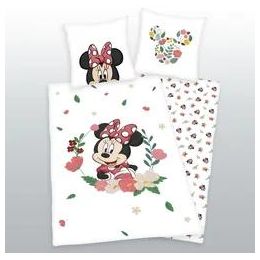 Herding Wendebettw&auml;sche DISNEY "Disney Minnie Mouse", bunt, B/L: 135cm x 200cm, 1 Stk., 1 Stk., Flanell, B/L: 80cm x 80cm, Flanell, Obermaterial: 100% Baumwolle, Bettw&auml;sche, Wendebettw&auml;sche, mit tollem Minnie Mouse Motiv