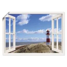 Wandbild Artland "Fensterblick - Leuchtturm Sylt", wei&szlig; (farbe bild(er): wei&szlig;), B:70cm H:50cm, Bilder, als Leinwandbild, Poster in verschied. Gr&ouml;&szlig;en