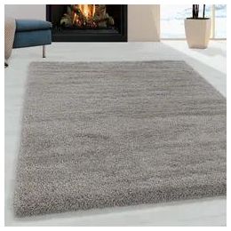 Hochflor-Teppich Ayyildiz TEPPICHE "FLUFFY 3500", beige, B:140cm H:50mm L:200cm, Polypropylen (PP), Teppiche, Langflor, Shaggy, uni, robust, auch in rund erh&auml;ltlich, Wohnzimmer