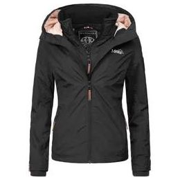 Outdoorjacke Marikoo "Erdbeere", Damen, Gr. XXL (44), schwarz, Oberstoff: 100% Polyester. Futter: 100% Polyester. Wattierung: 100% Polyester. &Auml;rmelfutter: 100% Polyester, tailliert h&uuml;ftbedeckend, &Auml;rmel ohne &Auml;rmelschlitz Rippstrickb&uuml;ndchen kontrastfarben, Jacken Outdoorjacke, sportliche Funktionsjacke mit Kapuze
