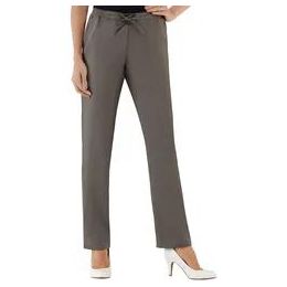 Schlupfhose, Damen, Gr. 52, Normalgr&ouml;&szlig;en, grau (taupe), 100% Polyester, meliert, unifarben, lang, Hosen Schlupfhose