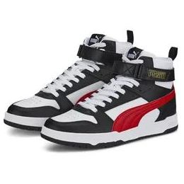 Sneaker Puma "RBD GAME", Herren, Gr. 44,5, bunt (Puma wei&szlig;, high risk rot, Puma schwarz, Puma team gold), Leder, Synthetik, Schuhe Sneaker