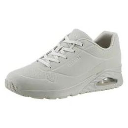 Wedgesneaker Skechers "UNO STAND ON AIR", Damen, Gr. 38, grau (hellgrau), Lederimitat, Schuhe, Freizeitschuh, Halbschuh, Schn&uuml;rschuh weich gepolsterte Innensohle, Topseller