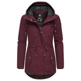 Winterjacke Ragwear "Monadis Black Label", Damen, Gr. S (36), rot (dunkelrot), Au&szlig;enmaterial: 65% Polyester, 35% Baumwolle. Innenfutter: 100% Polyester. Wattierung: 100% Polyester, figurbetont Po-bedeckend, hoch geschlossener Ausschnitt, &Auml;rmel ohne &Auml;rmelschlitz Rippstrickb&uuml;ndchen, Jacken Winterjacke, stylischer Winterparka f&uuml;r die kalte Jahreszeit