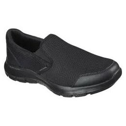 Slip-On Sneaker Skechers "FLEX ADVANTAGE 4.0", Herren, Gr. 45, schwarz, Synthetik, Textil, Schuhe Modernsneaker Sneaker low, Slipper, Schhlupfschuh, Komfortschuh mit Air Cooled Memory Foam