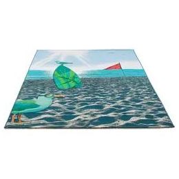 Teppich Sansibar "Rantum Beach SA-021", bunt, B:80cm H:5mm L:165cm, Polypropylen, Teppiche, Teppich, Flachgewebe, modernes Design, Strand & Surfboard, Outdoor geeignet