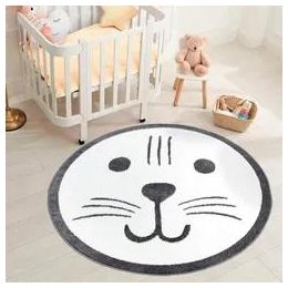 Kinderteppich Carpet City "ANIME918", beige (creme), H:11mm &Oslash;:160cm, Polypropylen (PP), Teppiche, Kinderteppich, Kinderzimmer Teppich Modern mit lustigen Cartoon-Figuren, Multi