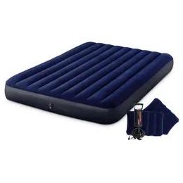 Luftbett Intex "DURA-BEAM Classic Downy Airbed-Set", blau, Luftbetten, B/H/L: 152cm x 22cm x 203cm, Vinyl, B:152cm H:22cm L:203cm