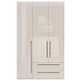 Kleiderschrank OTTO HOME "Piano, UV lackiert, hochgl&auml;nzend in beige oder wei&szlig;, FSC-zertifiziert", beige (beige hochglanz), B:137cm H:224cm T:56cm, Holzwerkstoff, Schr&auml;nke, Kleiderschrank Dreht&uuml;renschrank, in vielen Breiten, H&ouml;he 224cm, mit Soft-Close Funktion, 2 Schubladen