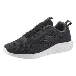 Slip-On Sneaker Skechers "BOUNDER", Herren, Gr. 44, grau (anthrazit), Synthetik, Textil, Schuhe, Slipper, Sommerschuh, Freizeitschuh mit leichter Laufsohle