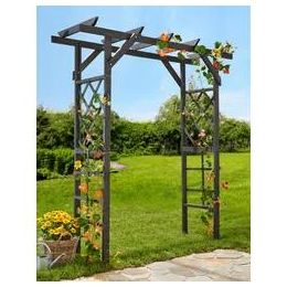 Rosenbogen Promadino "Pergola Ben", grau (anthrazit), B:200cm H:208cm T:65cm, Holzwerkstoff, Rankhilfen, BxTxH: 200x65x208 cm, anthrazit