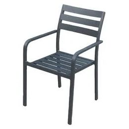 Stapelstuhl Garden Pleasure "TREVISO", grau (anthrazit, anthrazit), B:55cm H:88cm T:63cm, Aluminium, St&uuml;hle, Stapelstuhl, 4er Set