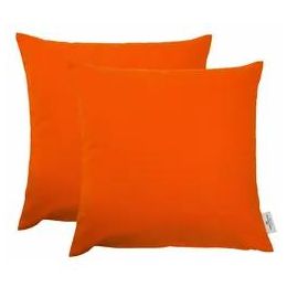 Dekokissen Tom Tailor HOME "Dove" Gr. 3, orange (orange, unifarben), B:58cm L:58cm, Baumwolle, Dekokissen_Sitzkissen_Kissenh&uuml;llen, unifarben, Kissenh&uuml;llen ohne F&uuml;llung, 2er Pack