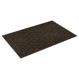 Teppich "DUNE Leaves Dark Brown", braun, B:60cm H:8mm L:90cm, Polyester, Polypropylen, wash+dry BY KLEEN-TEX, Teppiche, Teppich
