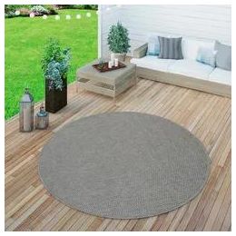Teppich Paco Home "Timber 125", grau, H:4mm &Oslash;:200cm, Polypropylen (PP), Teppiche, Teppich, Flachgewebe, Sisal Optik, In- und Outdoor geeignet, Wohnzimmer