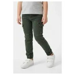Cargohose KIDS Only "KOGMISSOURI REG LIFE CARGO PNT", M&auml;dchen, Gr. 164, N-Gr, gr&uuml;n (oil gr&uuml;n), Web, Obermaterial: 98% Baumwolle, 2% Elasthan, unifarben, slim fit kn&ouml;chellang, Hosen Cargohose