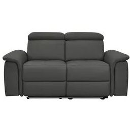 2-Sitzer Home Affaire "Pareli 172cm, manuelle u. elektr. Relaxfunktion", schwarz, B:172cm H:98cm T:142cm, Sofas, USB, Kopfteil-Verstellung, LED, in Echtleder, Kunstleder, Web