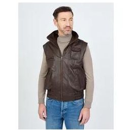 Lederweste JCC "BigVest2", Herren, Gr. 50, braun (schwarz braun), Obermaterial: 100% Lammleder, Westen