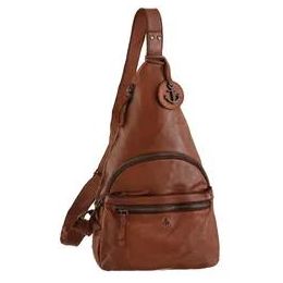 Cityrucksack Harbour 2nd "Merlin", Gr. B/H/T: 23cm x 38cm x 5cm, braun (charming cognac), Leder, Rucks&auml;cke Cityrucksack, Umh&auml;ngetasche Freizeitrucksack