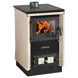 Festbrennstoffherd Justus "Rustico-50 2.0", beige (schwarz), Kamin&ouml;fen
