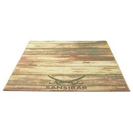 Teppich Sansibar "Rantum Beach SA-029", braun, B:80cm H:5mm L:165cm, Polypropylen, Teppiche, Teppich, Flachgewebe, modernes Design, Motiv Holzdielen, In- & Outdoor geeignet