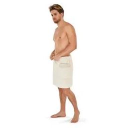 M&ouml;ve Kilt M&Ouml;VE "Wellness, ideal f&uuml;r Sauna & Spa", beige (creme), L:50cm, Walkfrottier, Hausm&auml;ntel, mit Druckkn&ouml;pfen