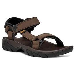 Sandale Teva "Terra Fi 5 Universal Leather Mens", Herren, Gr. 45,5, braun, Leder, Synthetik, Schuhe Sandale, mit Klettverschluss