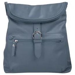 FORTY&deg; Cityrucksack FORTY, Damen, Gr. B/H/T: 28cm x 30cm x 8cm, onesize, blau, Leder, Rindsleder, Rucks&auml;cke Cityrucksack, echt Leder, Made in Italy