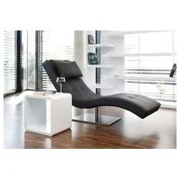 Relaxsessel Salesfever "Komfortabler Loungesessel", schwarz, B:60cm H:83cm T:200cm, Sessel, Relaxsessel, mit Nackenkissen, Relaxliege mit modernem Metallfu&szlig;