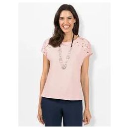 Rundhalsshirt Inspirationen "Shirt", Damen, Gr. 44, rosa (hellros&eacute;), 100% Baumwolle, unifarben, Rundhals, Shirts Rundhalsshirt