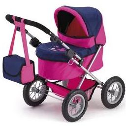 BAYER DESIGN Puppenwagen BAYER "Trendy, pink/blau", bunt (pink, blau), Puppenwagen, KinderB:41cm H:67cm T:67cm, Kunststoff, Metall, Stoff, inkl. Wickeltasche, B:41cm H:67cm T:67cm