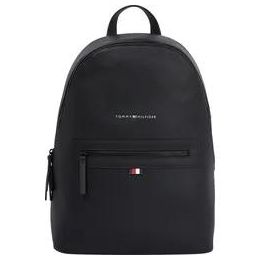 Cityrucksack Tommy Hilfiger "Essential", Gr. B/H/T: 31cm x 40cm x 15cm, schwarz, Lederimitat, Basic, Rucks&auml;cke Cityrucksack, f&uuml;r Laptops bis 14"
