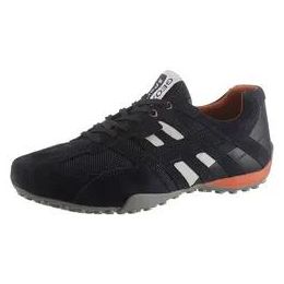 Sneaker Geox "U SNAKE", Herren, Gr. 41, blau (dunkelblau), Mesh, Veloursleder, Schuhe Sneaker, Freizeitschuh, Schn&uuml;rschuh mit Geox Spezial Membran