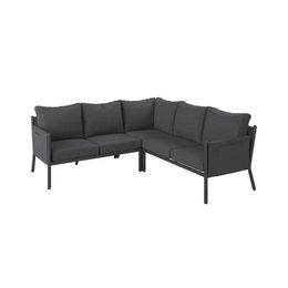 Ambia Garden Loungegarnitur, Dunkelgrau, Metall, Textil, 3-teilig, F&uuml;llung: Schaumstoff,Polyester, L-Form, 203x71x203 cm, Loungem&ouml;bel, Gartenlounge-Sets