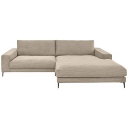 Dieter Knoll Collection Dieter Knoll Ecksofa Badia Base, Sand, Textil, 3-Sitzer, Ottomane rechts, 293x207 cm, Typenauswahl, Fu&szlig;auswahl, Stoffauswahl, seitenverkehrt erh&auml;ltlich, Hocker R&uuml;cken echt, Wohnzimmer, Sofas & Couches, Wohnlandschaften