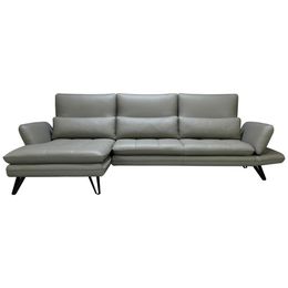 Celina Home Ecksofa, Taupe, Leder, Echtleder, Spaltleder, Dickleder, 3-Sitzer, F&uuml;llung: Hohlfaser, L-Form, 312x163-187 cm, Fsc, CE, R&uuml;cken echt, Armteil links, rechts, Wohnzimmer, Sofas & Couches, Wohnlandschaften, Ecksofas
