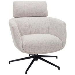 Dieter Knoll Collection Dieter Knoll Relaxsessel, Schwarz, Beige, Metall, Textil, 73x86x83 cm, Schaukelfunktion, Sitzfl&auml;che 360&deg; drehbar, Wohnzimmer, Sessel, Relaxsessel