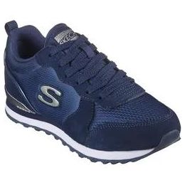 Sneaker Skechers "OG 85 - GOLDN GURL", Damen, Gr. 37, blau (navy), Synthetik, Textil, Veloursleder, Schuhe Sneaker, Schn&uuml;rschuh, Original-Retro-Jogginschuh mit Air-Cooled Memory Foam, Topseller