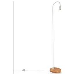 Paco Home Stehlampe "WALTER", wei&szlig;, H: 156,2cm, Leuchten, Bogenlampe Industrial LED Wohnzimmer Skandi Minimalistisch Holz Fu&szlig;, Stehlampe