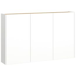 Schuhschrank GW-Libbiano, Wei&szlig;, Eiche, Holzwerkstoff, 12 F&auml;cher, 138x87x25 cm, Made in Germany, h&auml;ngend, Garderobe, Schuhaufbewahrung, Schuhschr&auml;nke