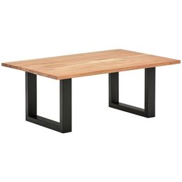 Livetastic Couchtisch, Schwarz, Akazie, Holz, Metall, Akazie, Hartholz, rechteckig, U-Form, 115x75x45 cm, einfacher Aufbau, Wohnzimmer, Wohnzimmertische, Couchtische
